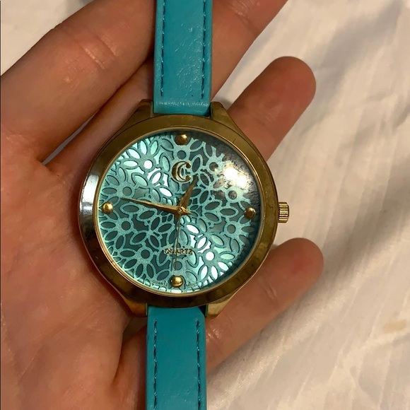 Charming Charlie | Accessories | Turquoise And Gold Watch | Poshmark